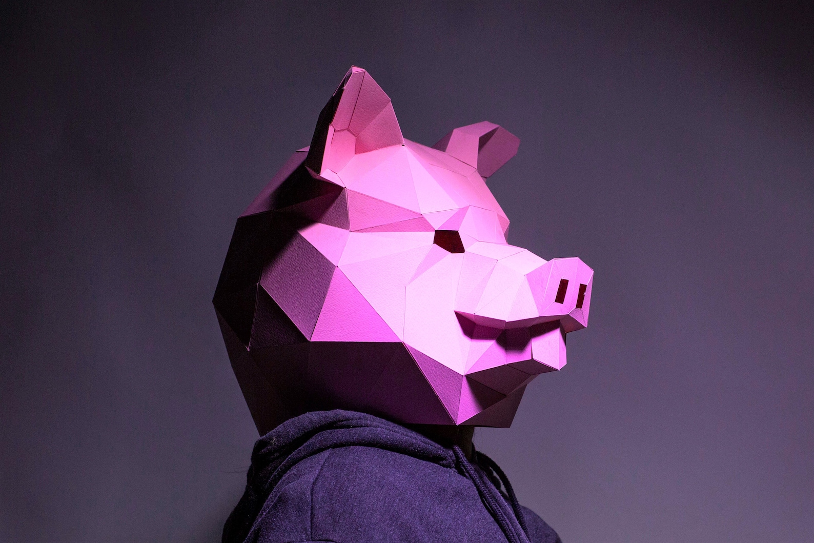 Pig Mask Papercraft Mask Template Origami PDF Download DIY | Etsy Canada