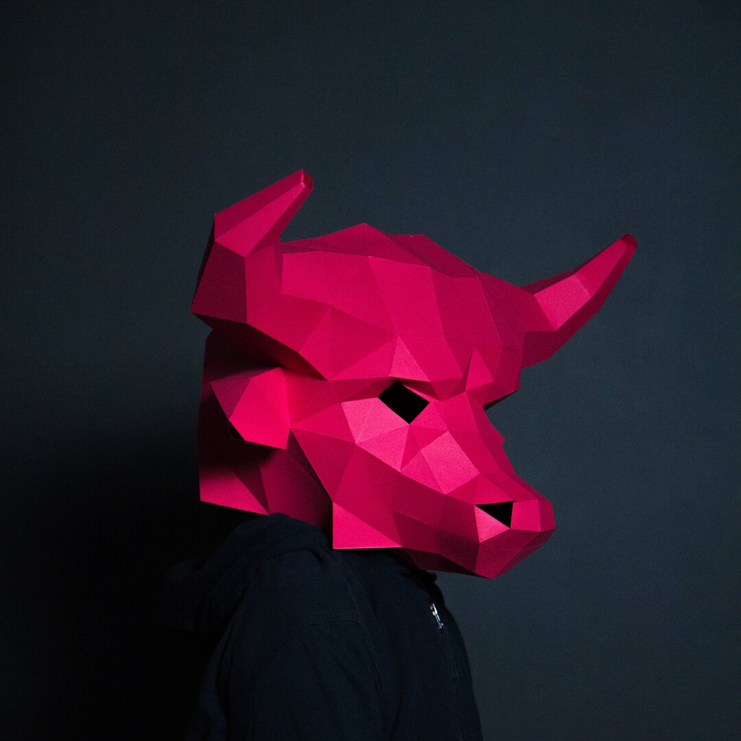Bull Mask, Buffalo Mask Paper Craft, Digital Template, Origami, PDF ...