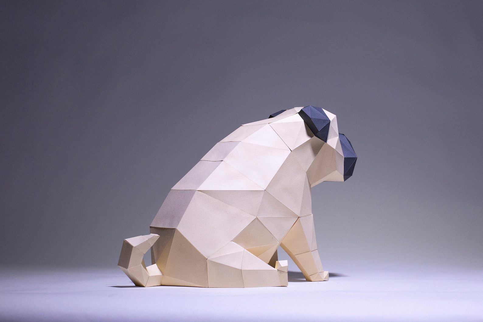 Pug Dog Paper Model Pug Papercraft Papercraft Dog Model - Etsy