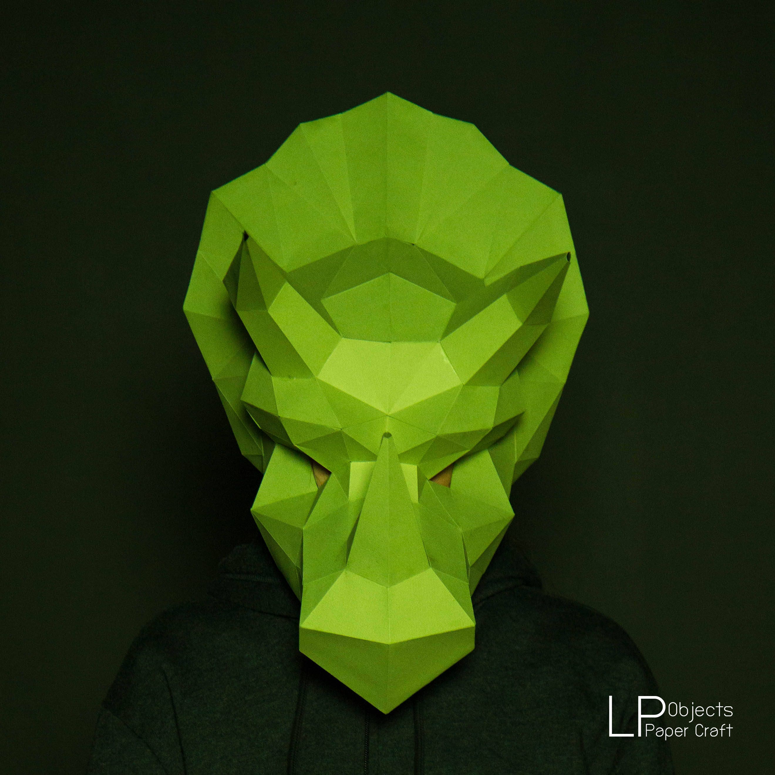 Triceratops Mask Paper Craft, Digital Template, Origami, PDF Download ...