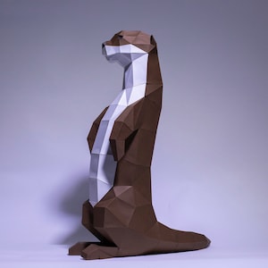 Otter Paper Craft, Digital Template, Origami, PDF Download DIY, Low ...