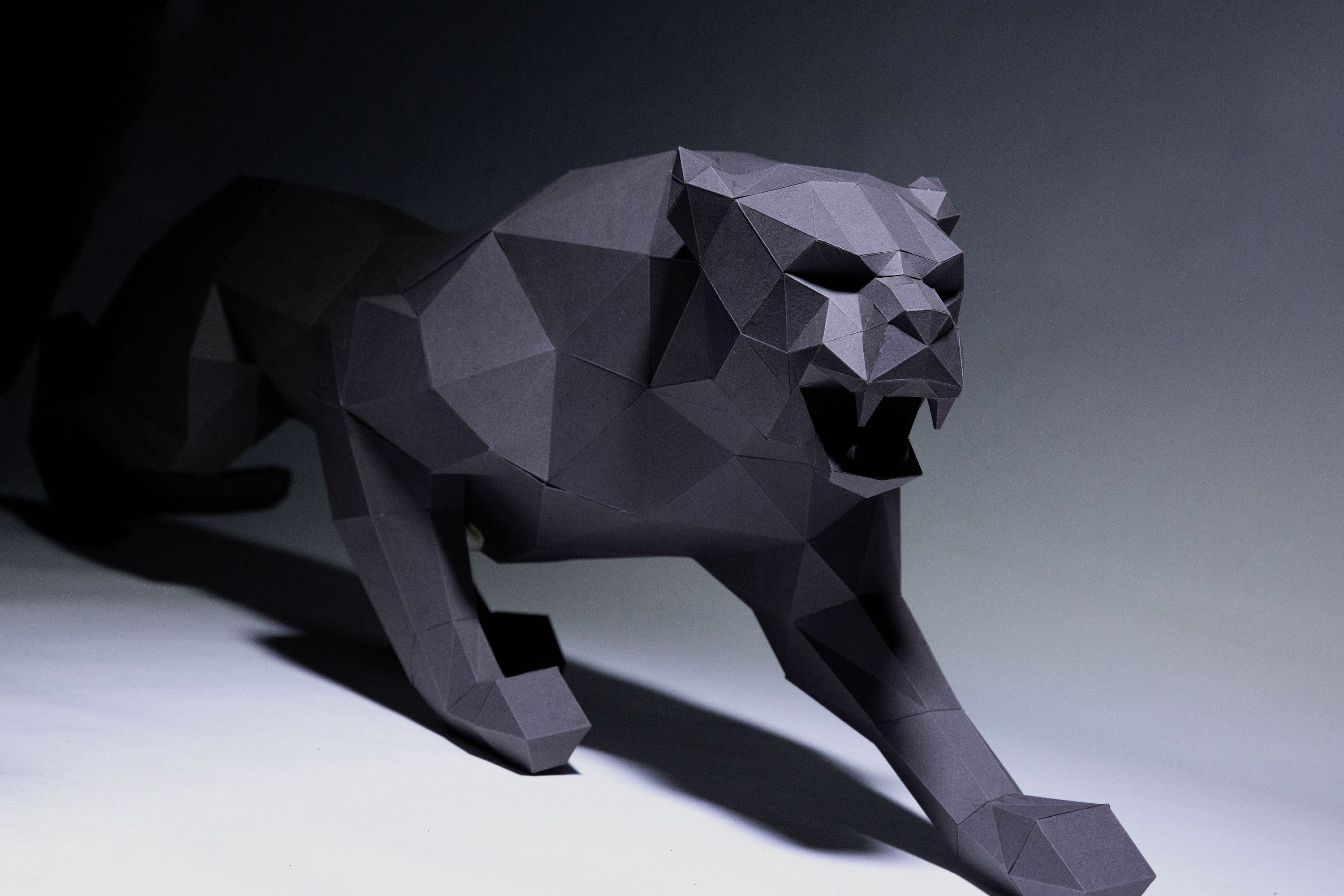 Angry Black Panther Paper Craft Digital Template Origami | Etsy