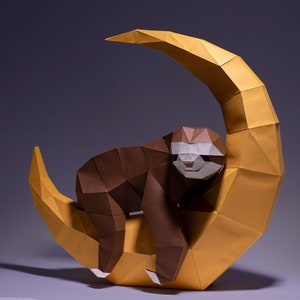 Moon Sloth Paper Craft, Digital Template, Origami, PDF Download DIY ...