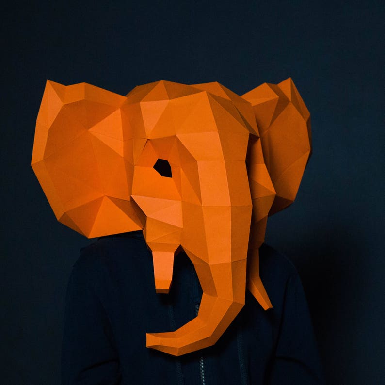 Elephant Mask Paper Craft, Digital Template, Origami, PDF Download DIY ...