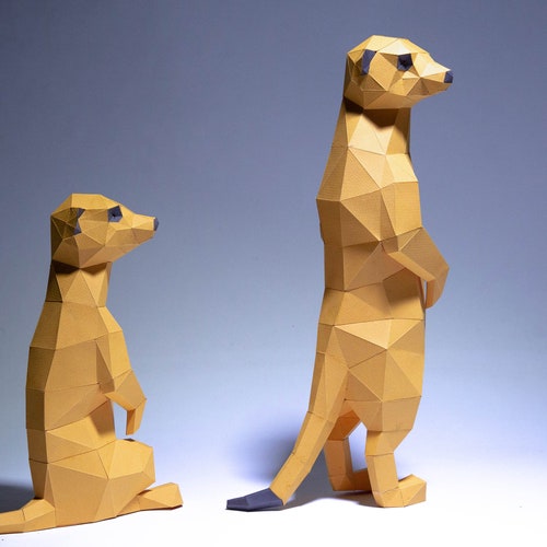 Meerkats Paper Craft Digital Template Origami PDF Download - Etsy