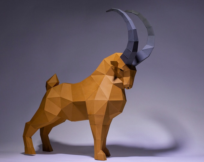 Papercraft Goat, 3d Template, DIY Lowpoly Paper Farm Pet - Etsy