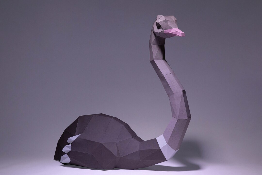 Ostrich Paper Craft Digital Template Origami PDF Download - Etsy