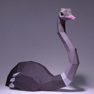 Ostrich Paper Craft, Digital Template, Origami, PDF Download DIY, Low ...