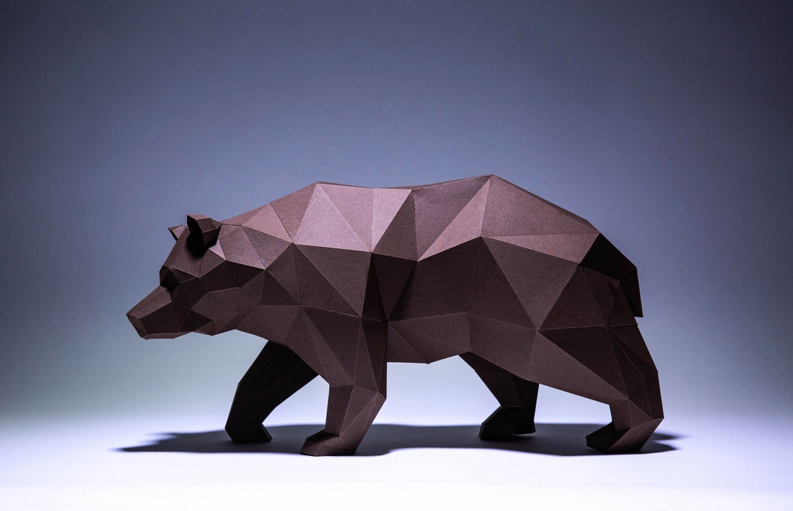 Bear Paper Craft Digital Template Origami PDF Download DIY - Etsy
