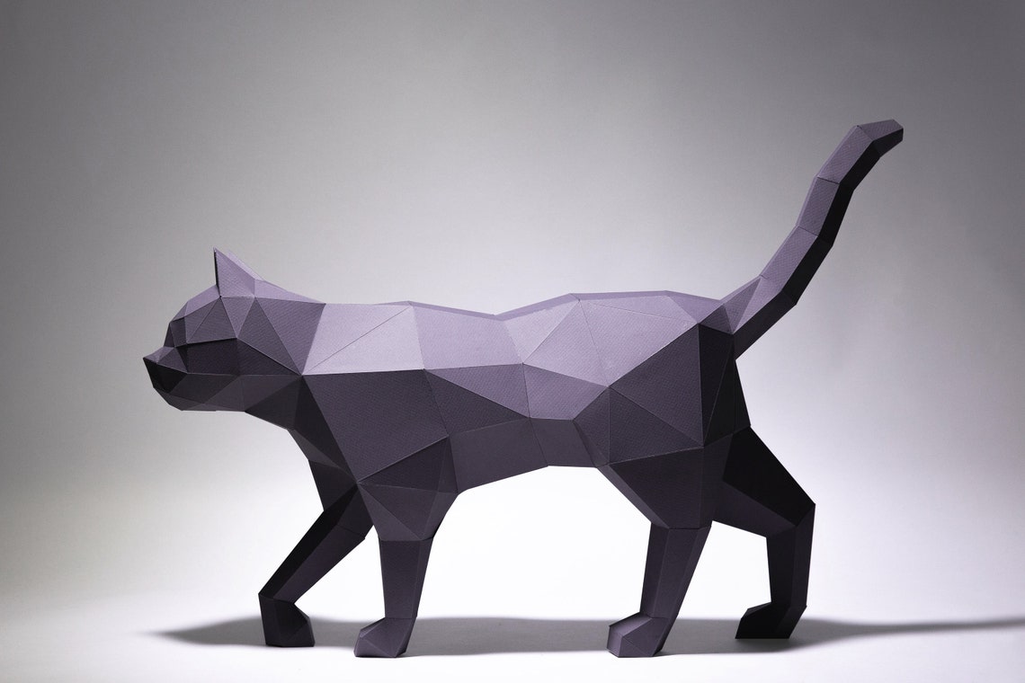 Cat Paper Craft Digital Template Origami PDF Download DIY | Etsy