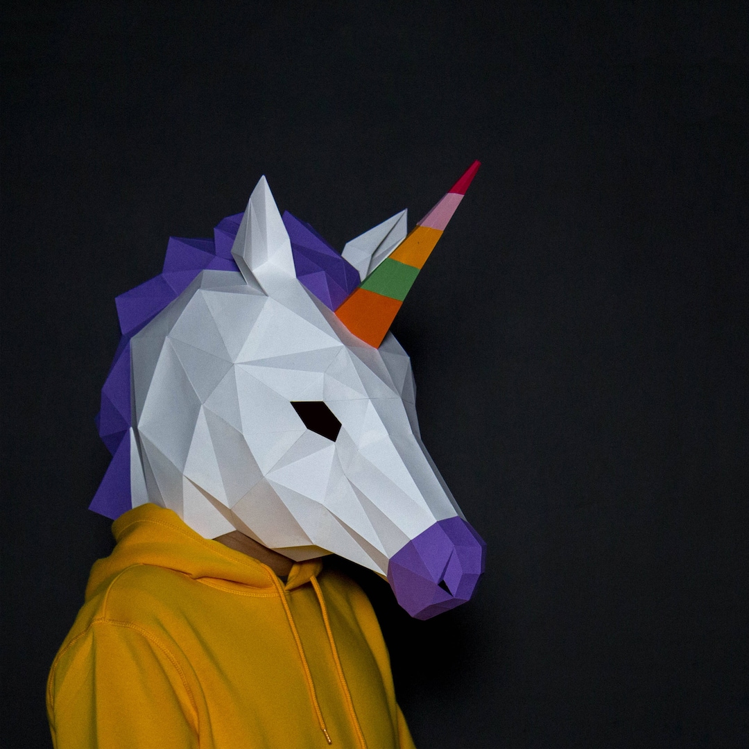 Unicorn Mask Paper Craft, Digital Template, Origami, PDF Download DIY ...