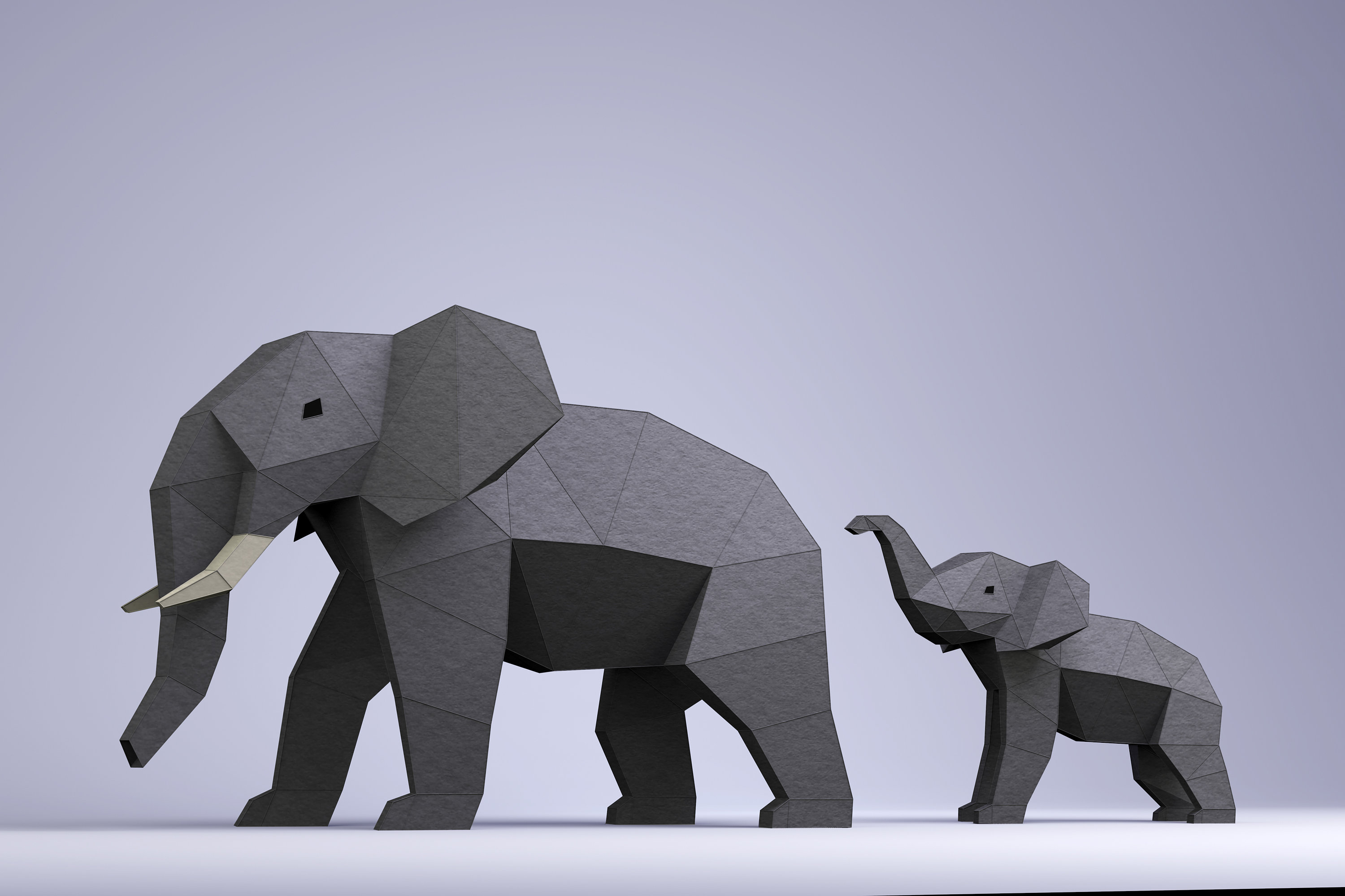 Elephants Digital Template Elephants PDF Paper Craft - Etsy