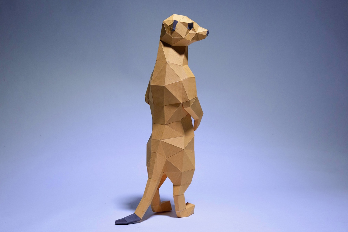 Meerkats Paper Craft Digital Template Origami PDF Download - Etsy
