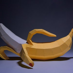 Banana XL Paper Craft, Digital Template, Origami, PDF Download DIY, Low ...