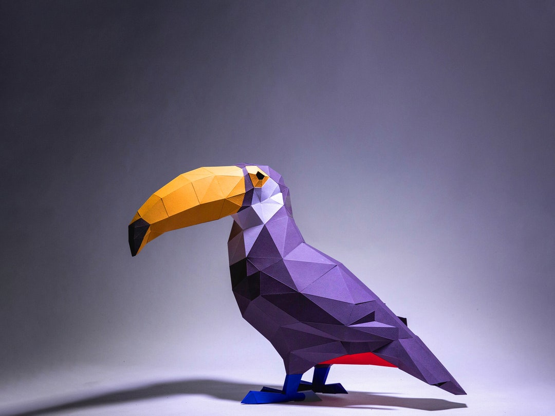 Toucan Paper Craft, Digital Template, Origami, PDF Download DIY, Low ...