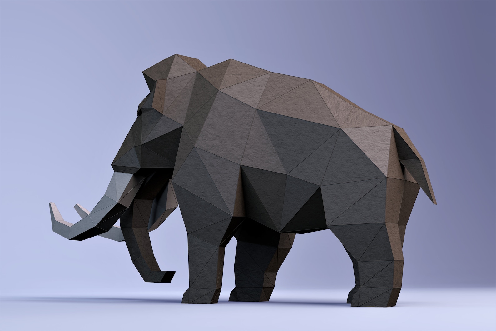 Mammoth Paper Craft, Digital Template, Origami, PDF Download DIY, Low ...
