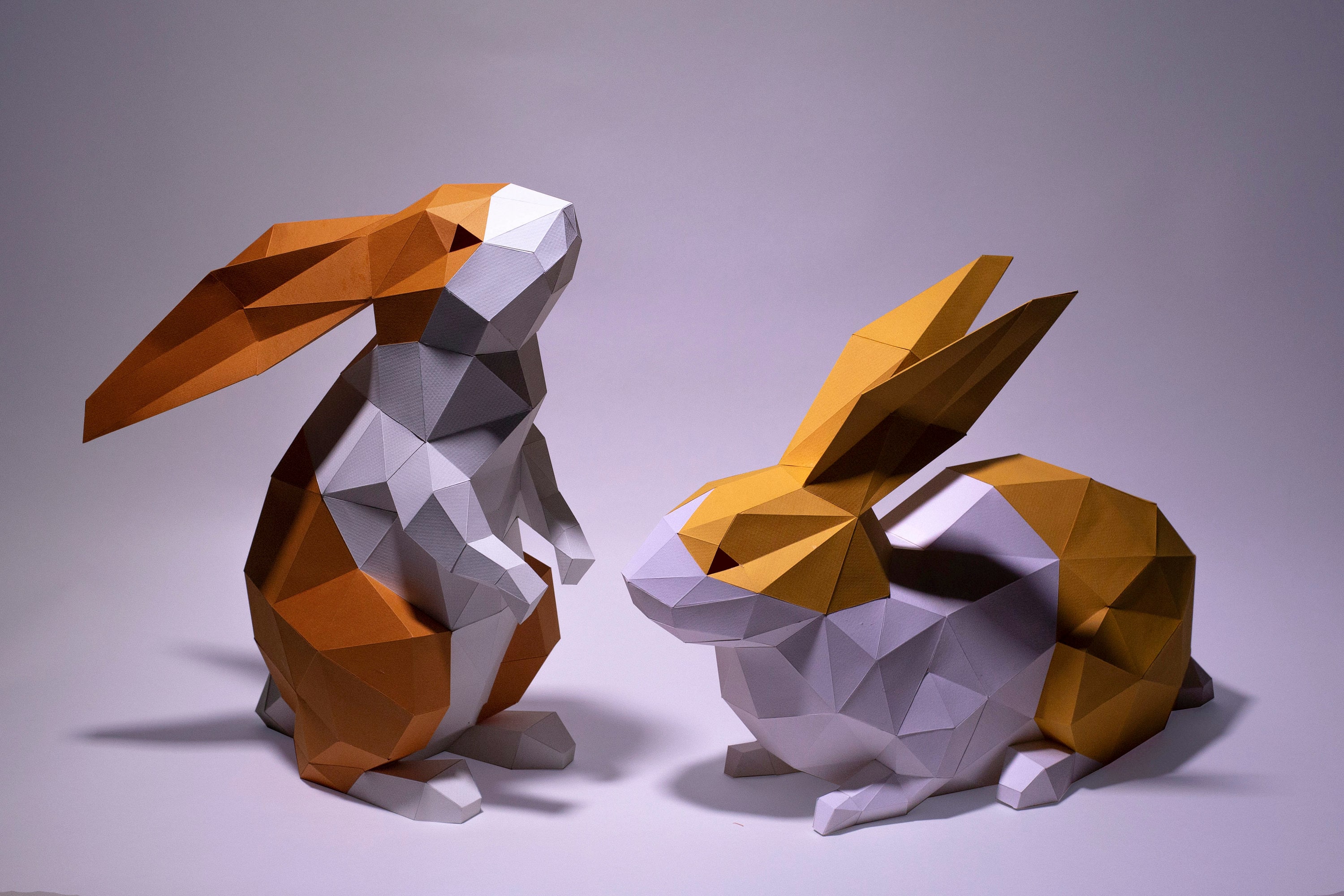 Bunny Rabbit Sitting and Bunny Rabbit Standing up Paper Craft - Etsy