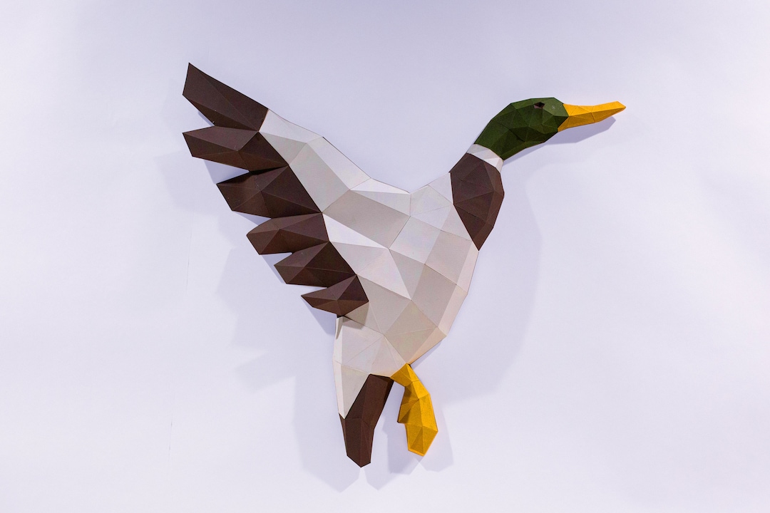 Mallard Duck Wall Paper Craft, Digital Template, Origami, PDF Download ...
