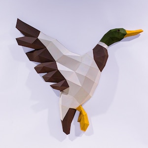 Mallard Duck Wall Paper Craft, Digital Template, Origami, PDF Download ...
