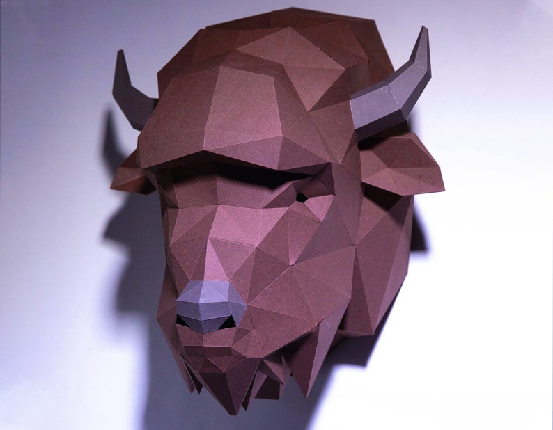 Bison Head Paper Craft Digital Template Origami PDF - Etsy