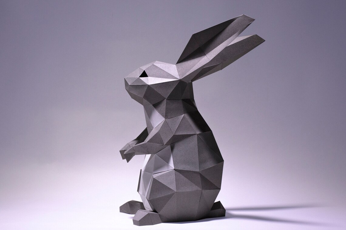 Bunny Rabbit Standing up Paper Craft, Digital Template, Origami, PDF ...