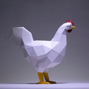 Rooster Papercraft Sculpture, Printable 3D Puzzle, Papercraft Pdf ...
