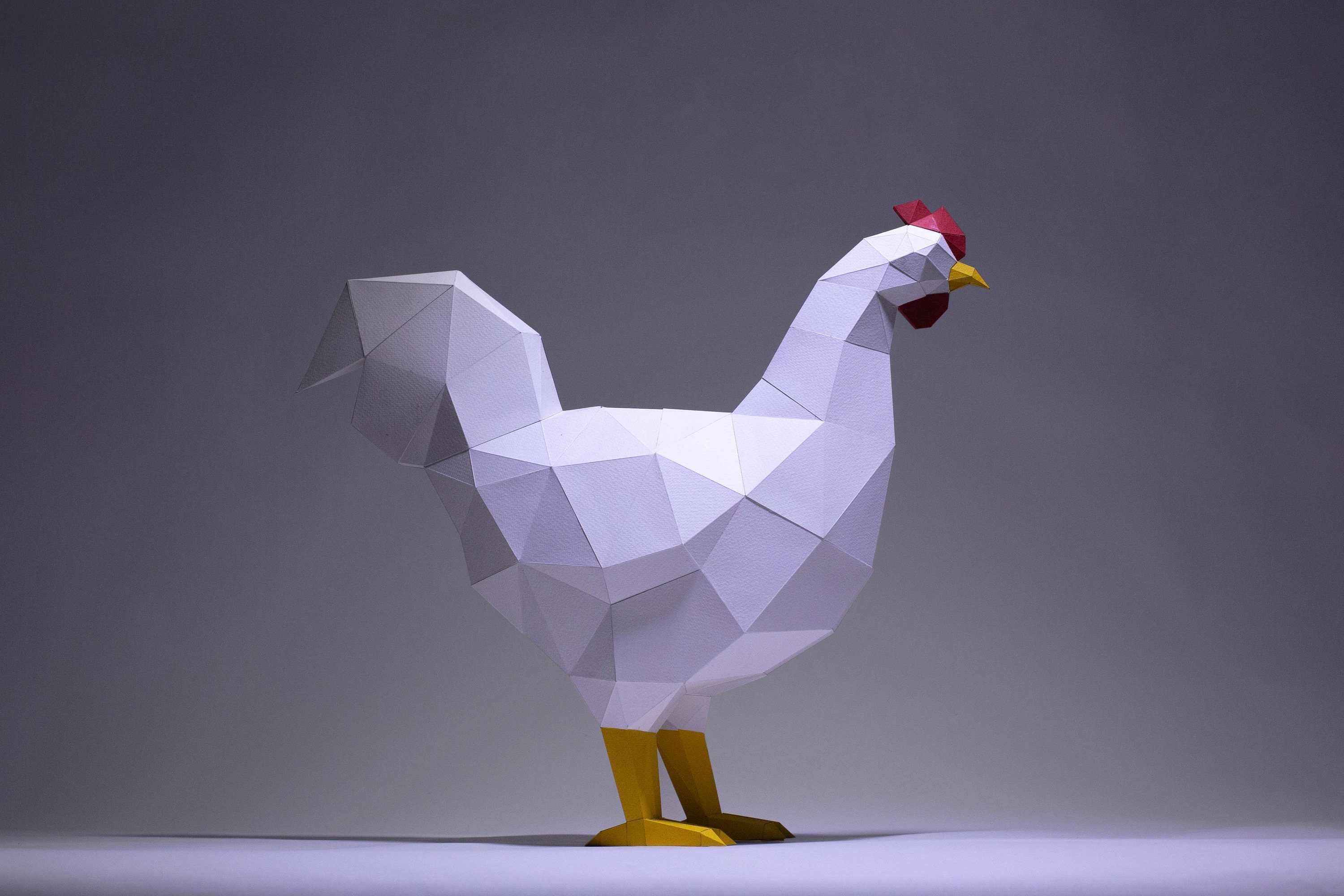 Rooster Papercraft Sculpture, Printable 3D Puzzle, Papercraft Pdf ...