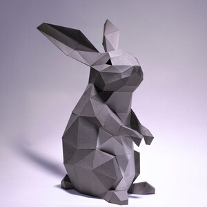 Bunny Rabbit Sitting and Bunny Rabbit Standing up Paper Craft, Digital ...