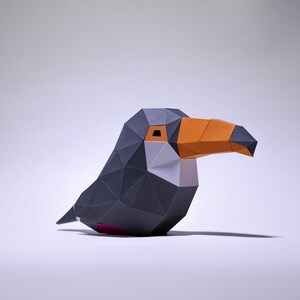 3D Papercraft Bird Model: Toucan & Hornbill DIY Decor (PDF Template) - Etsy