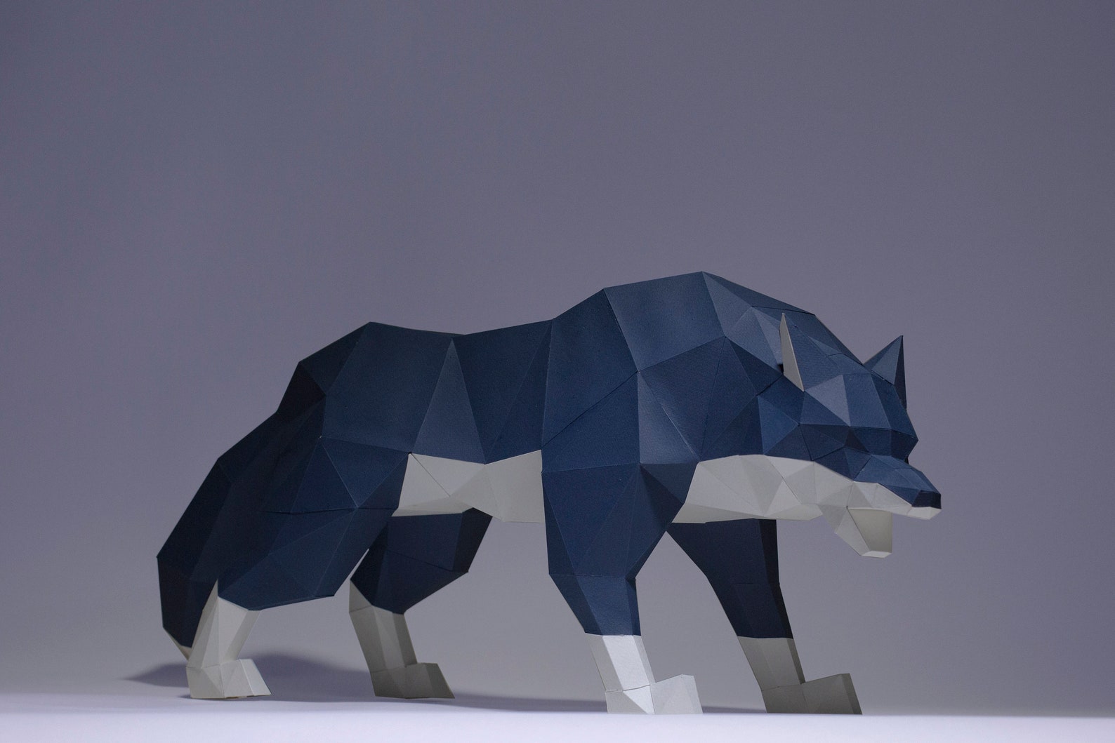 Angry Wolf and Wolf Sit Paper Craft Digital Template | Etsy