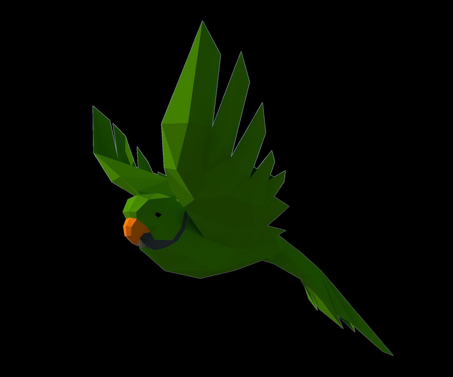 Parrot Flying Paper Craft, Digital Template, Origami, PDF Download DIY ...