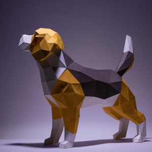 Beagle Dog Paper Craft, Digital Template, Origami, PDF Download DIY ...