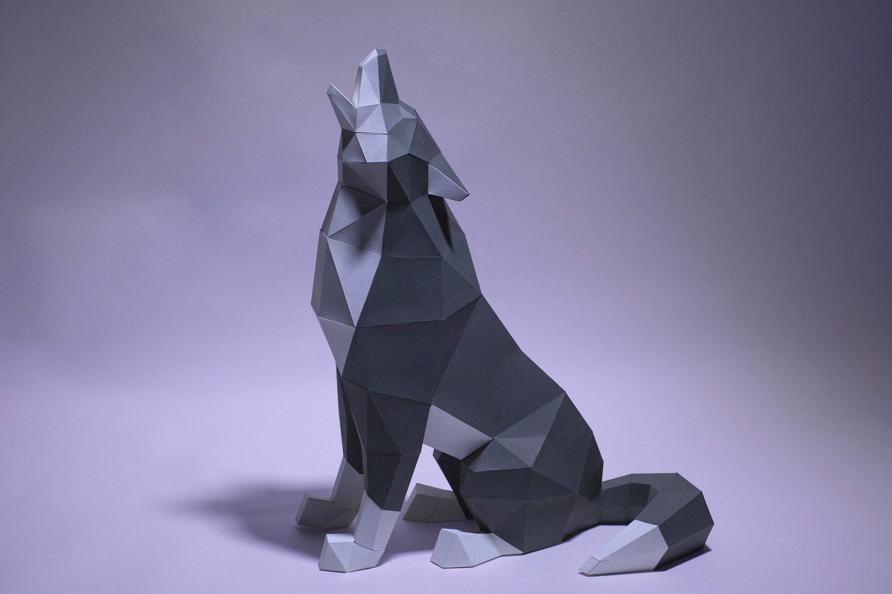 Wolf Sit Paper Craft Digital Template Origami PDF Download - Etsy