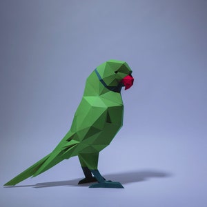 Parrot Green Paper Craft, Digital Template, Origami, PDF Download DIY ...