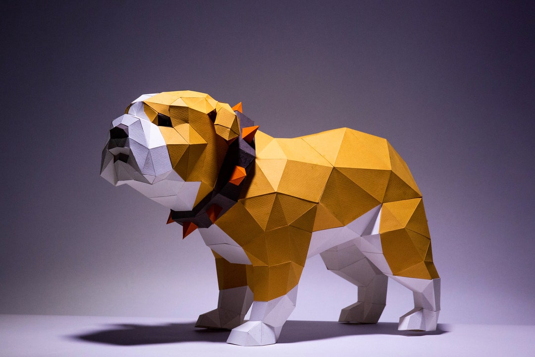 Bulldog Paper Craft Digital Template Origami PDF Download - Etsy
