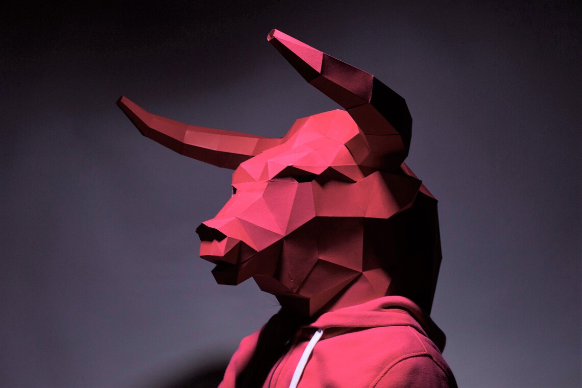 Bull 2 Mask Buffalo 2 Mask Paper Craft Digital Template - Etsy