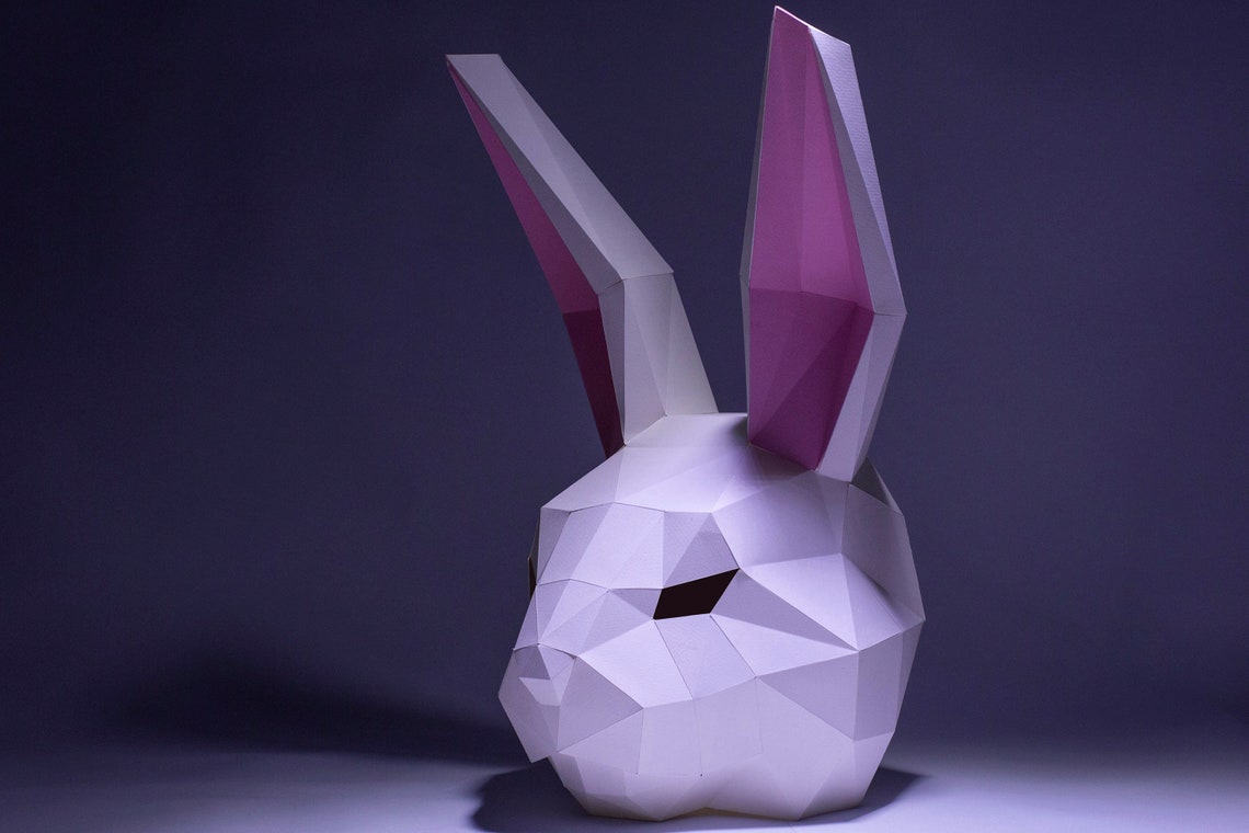 Rabbit Mask Template Paper Mask Papercraft Mask Masks 3d - Etsy