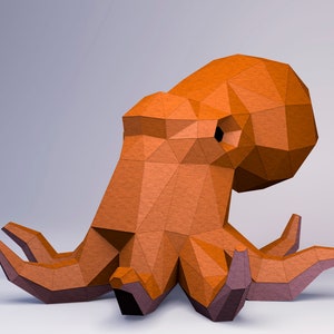 Octopus Digital Template, Octopus PDF Paper Craft, Octopus Origami ...