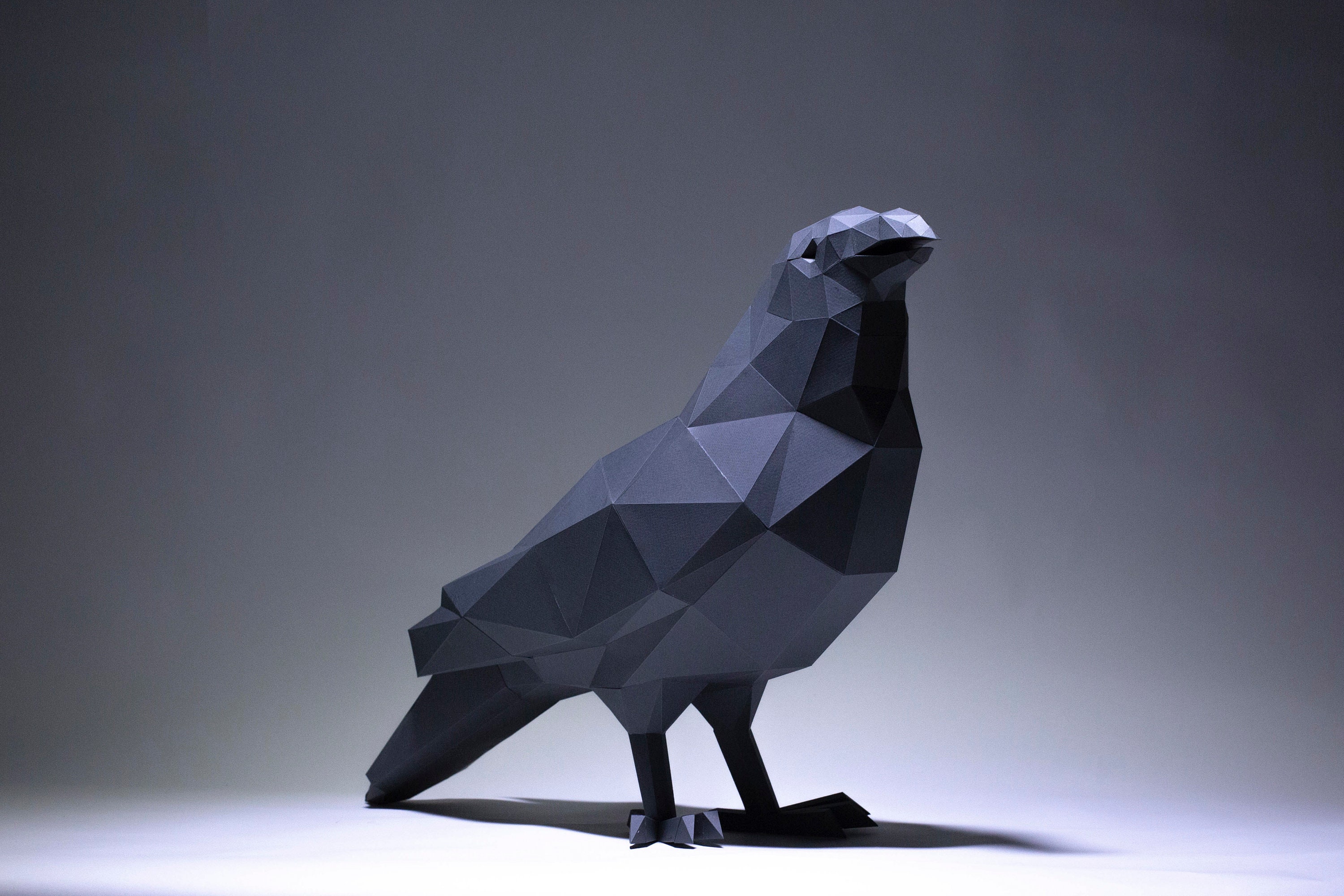 Crow Papercraft Raven Diy Paper Statue Crow 3D Low Poly DIY - Etsy