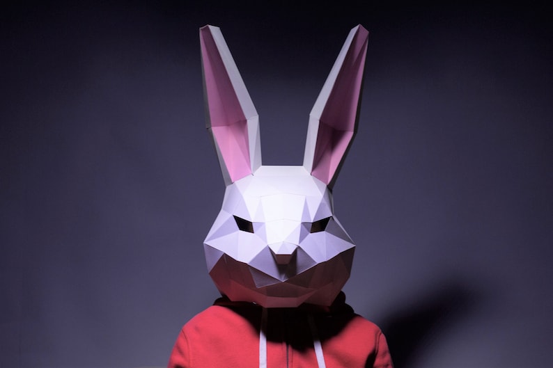 Rabbit Mask Template Paper Mask Papercraft Mask Masks 3d - Etsy