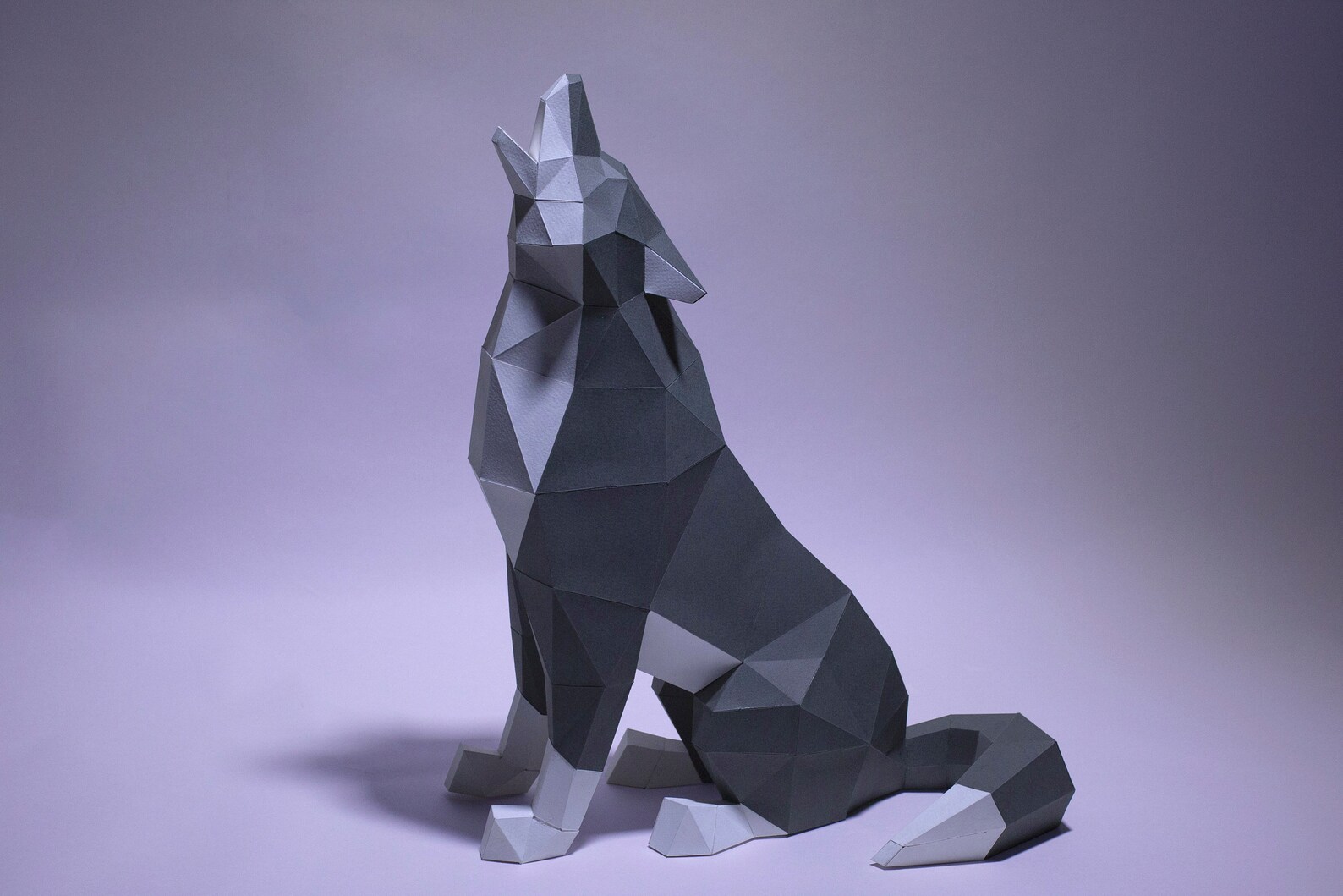 Angry Wolf and Wolf Sit Paper Craft Digital Template | Etsy