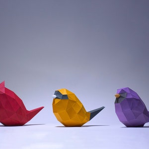 Minimal Birds, How to Make 3D Paper Craft, Make Your Own Bird 3D ...