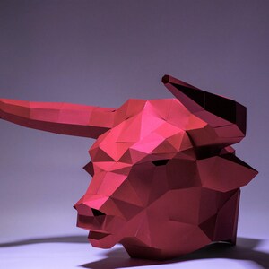 Bull 2 Mask, Buffalo 2 Mask Paper Craft, Digital Template, Origami, PDF ...