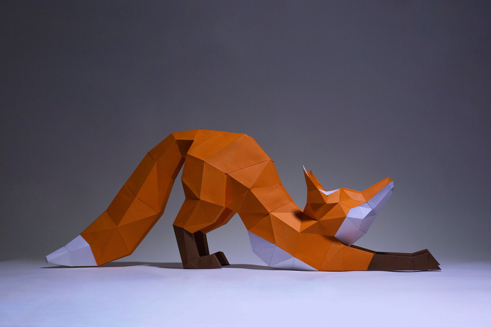 Fox Stretching Paper Craft Digital Template Origami PDF - Etsy