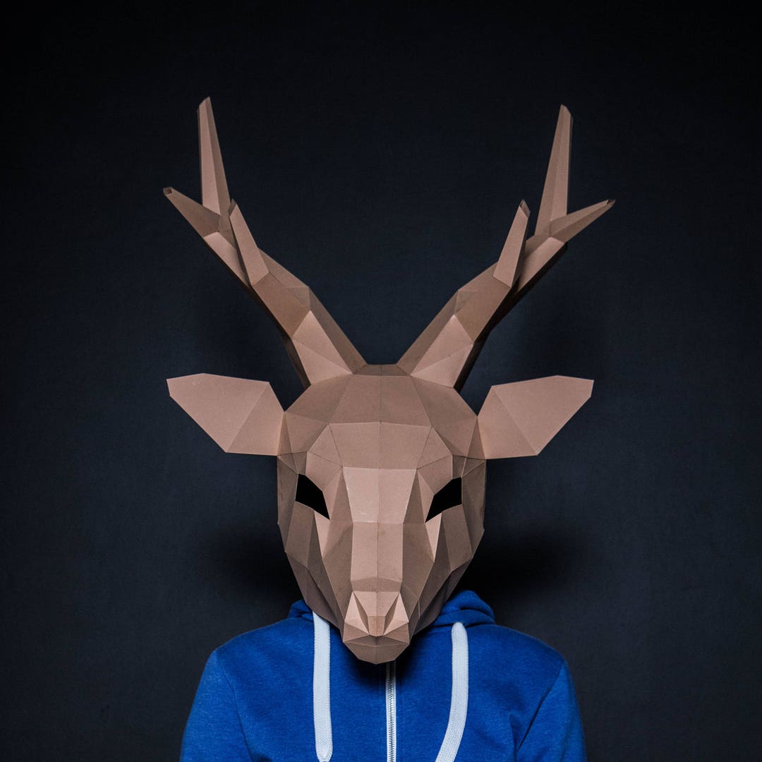 Deer Mask ,mask Paper Craft, Digital Template, Origami, PDF Download ...