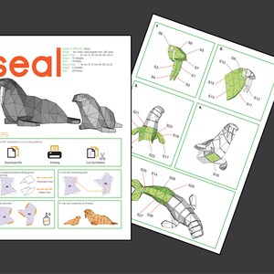 Seal Digital Template, PDF Paper Craft, Seal Origami, Seal Model - Etsy