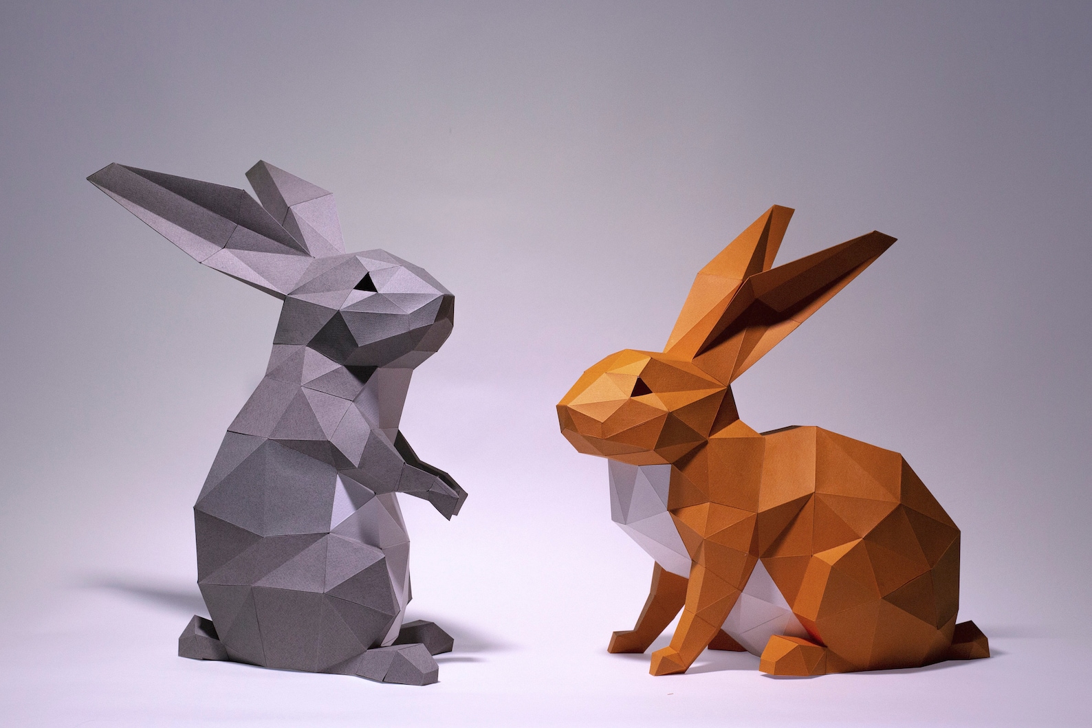 Bunny Rabbit Sitting and Bunny Rabbit Standing up Paper Craft | Etsy