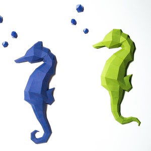 Seahorse Wall Paper Craft, Digital Template, Origami, PDF Download DIY ...