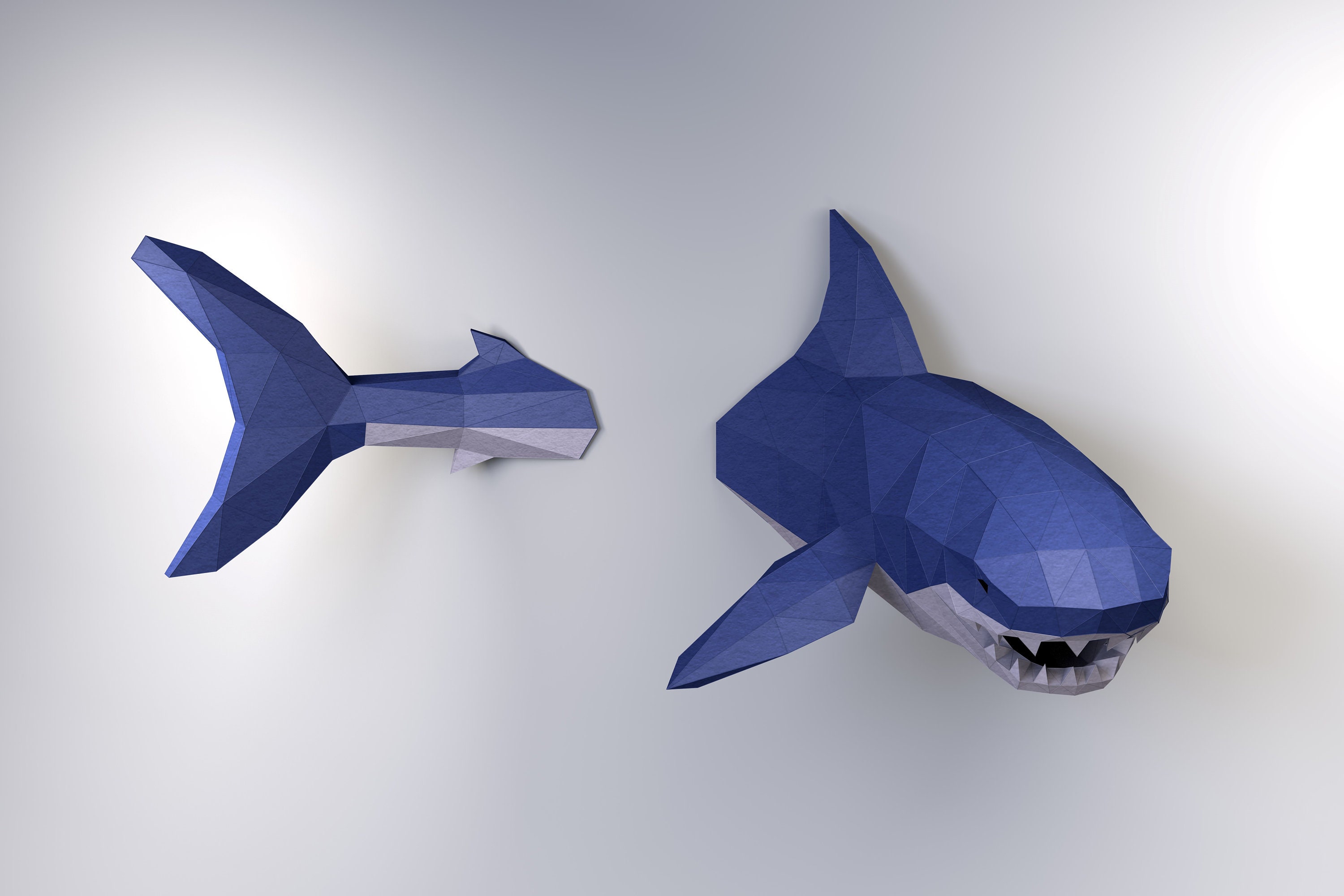 Shark wall decor Low Poly Shark Model Create Your Own 3D - Etsy España
