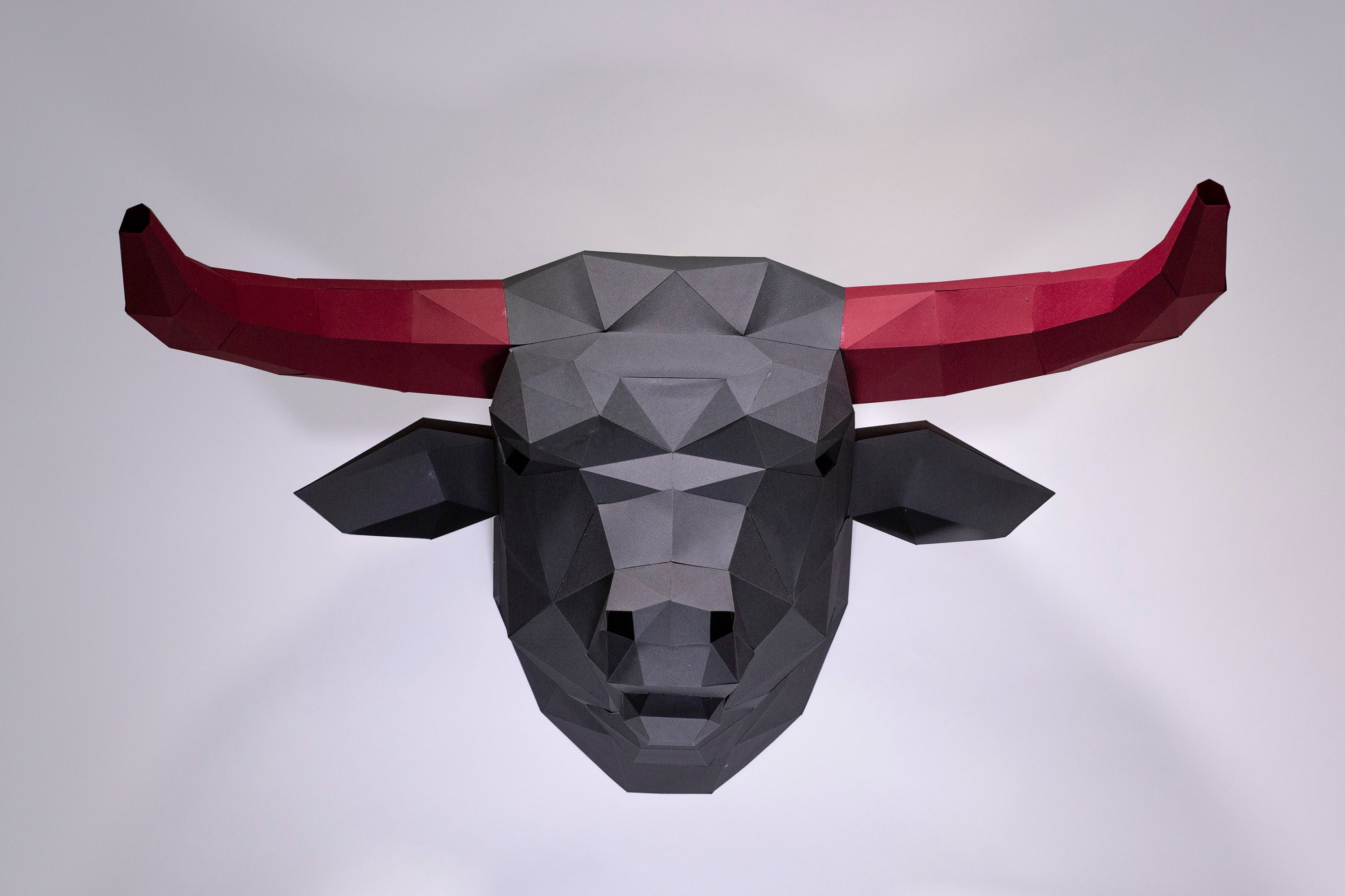 Bull Head Wall Paper Craft Digital Template Origami PDF - Etsy